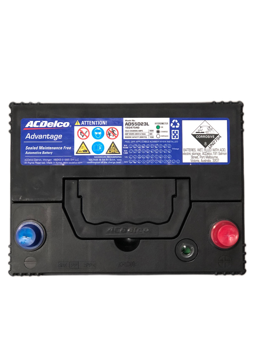 ACDelco 55D23L / AD55D23L / 2544 - 500CCA Battery — Mighty Batteries