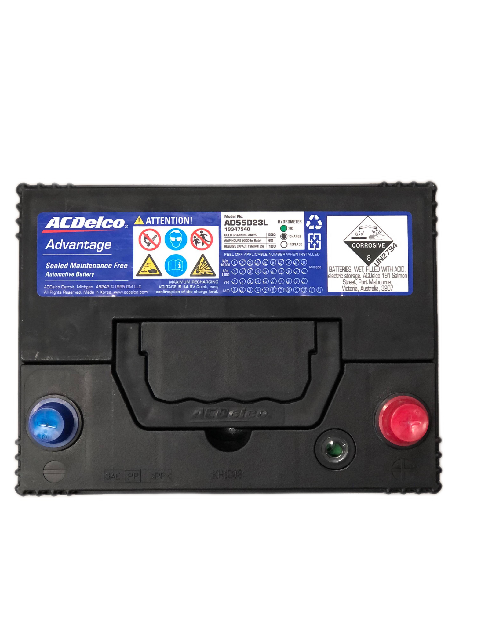 ACDelco 55D23L / AD55D23L / 2544 - 500CCA Battery — Mighty Batteries