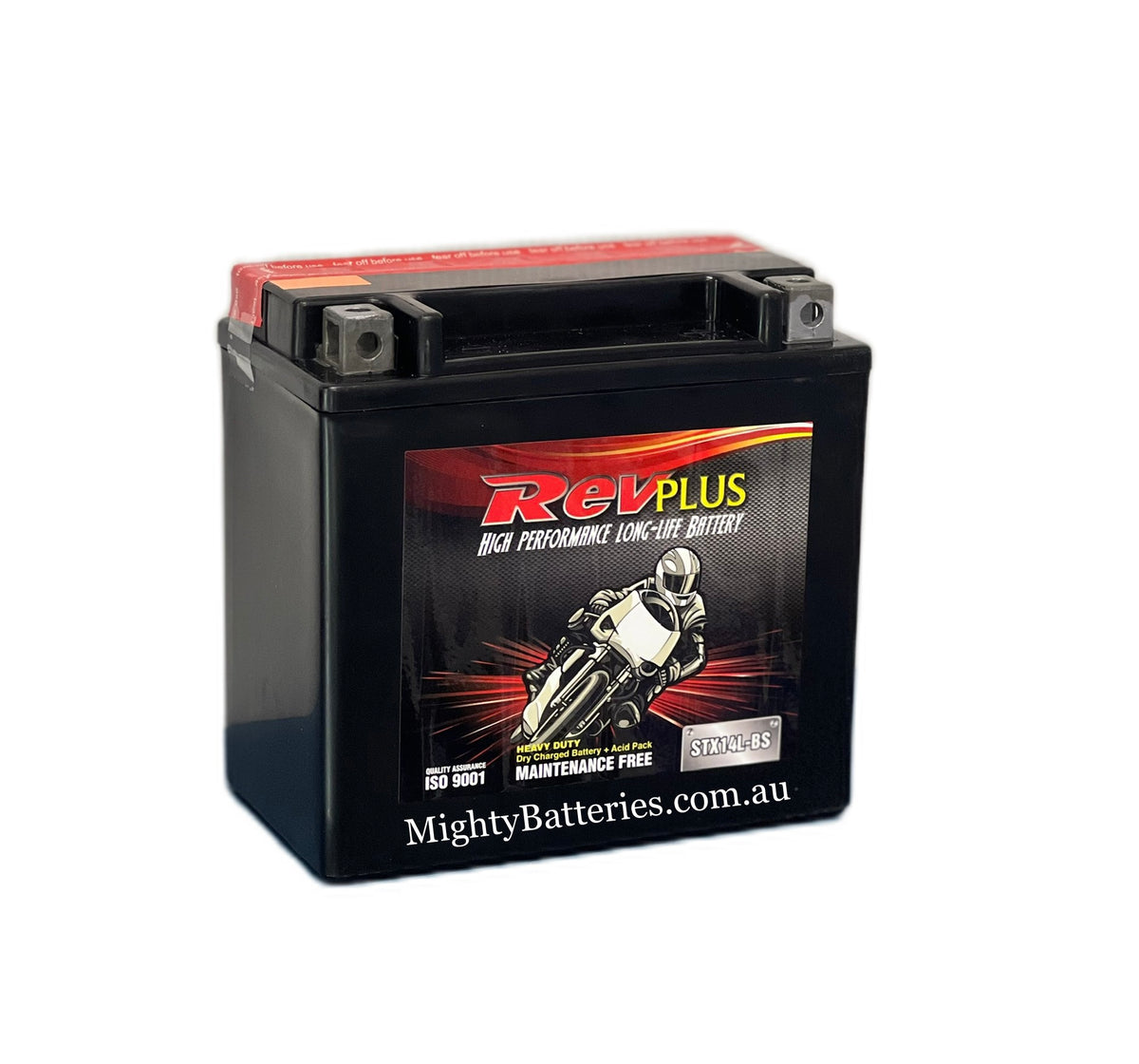 RevPlus STX14L-BS / YTX14L-BS Motorcycle Battery — Mighty Batteries